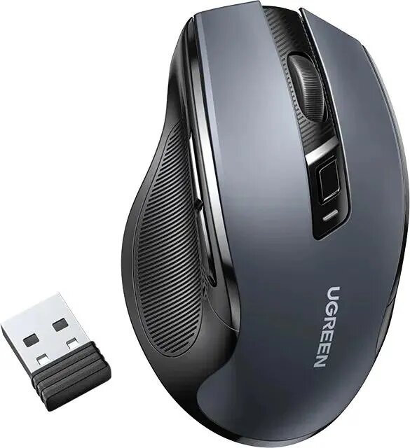 Мышь беспроводная UGREEN MU006, радио, оптическая, USB, 4000dpi, черный