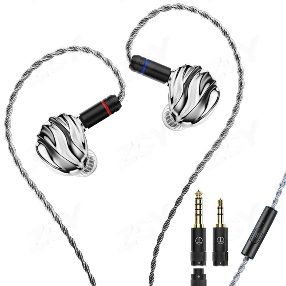 TRN SHELL HiFi Проводные Наушники Вкладыши: Гибридная Планарно-динамическая Архитектура, Четырехэлементная