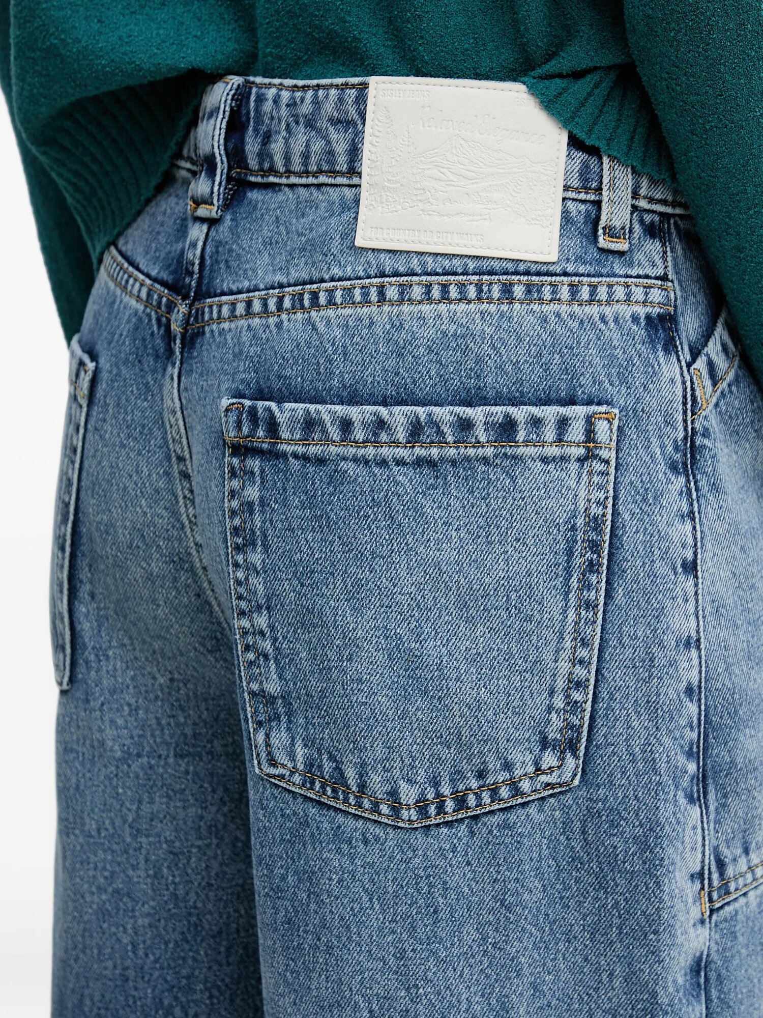 Джинсы Sisley Patch-pocket wide-leg jeans, размер 25, синий — фото 1