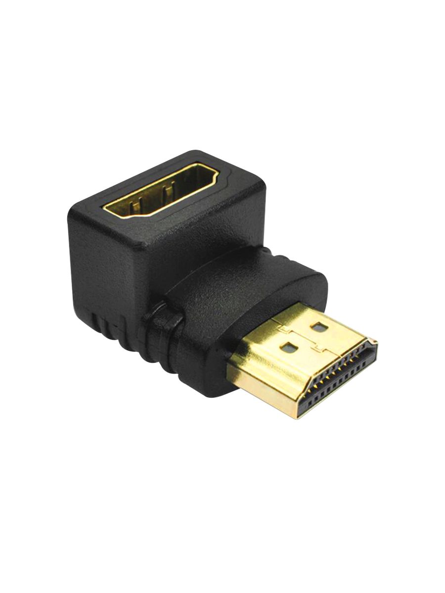 Переходник HDMI нижний угол GCR для телевизоров ноутбуков и камер черный угловой адаптер папа-мама