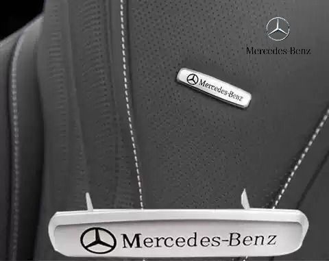 Шильдик Mercedes AMG для салона: подголовник и консоль стильный декор интерьера