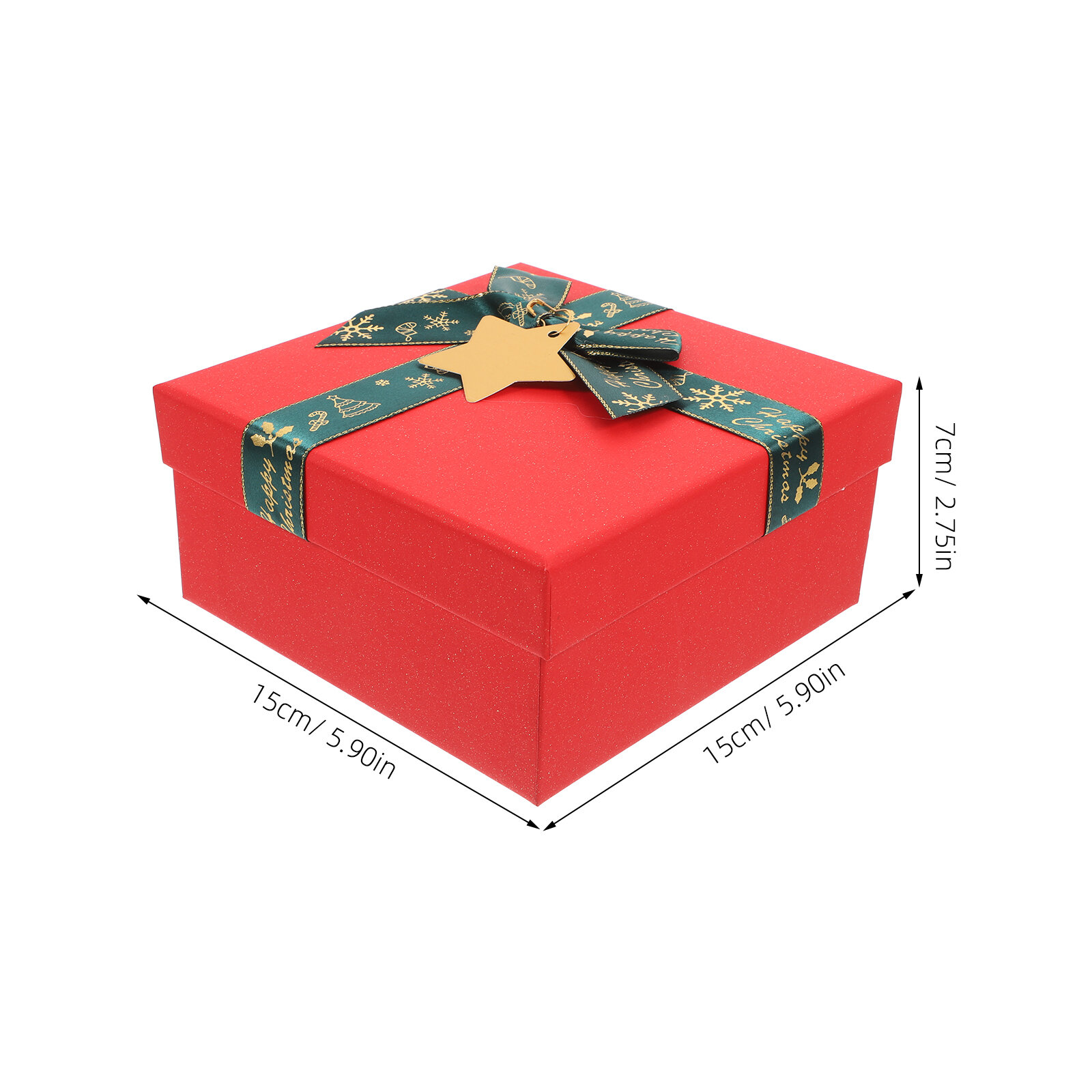 Коробка Для Конфет С Лентой 15x15x7 См Идеальная Для Подарков На Рождество И Новогодние Праздники В Красном Цвете