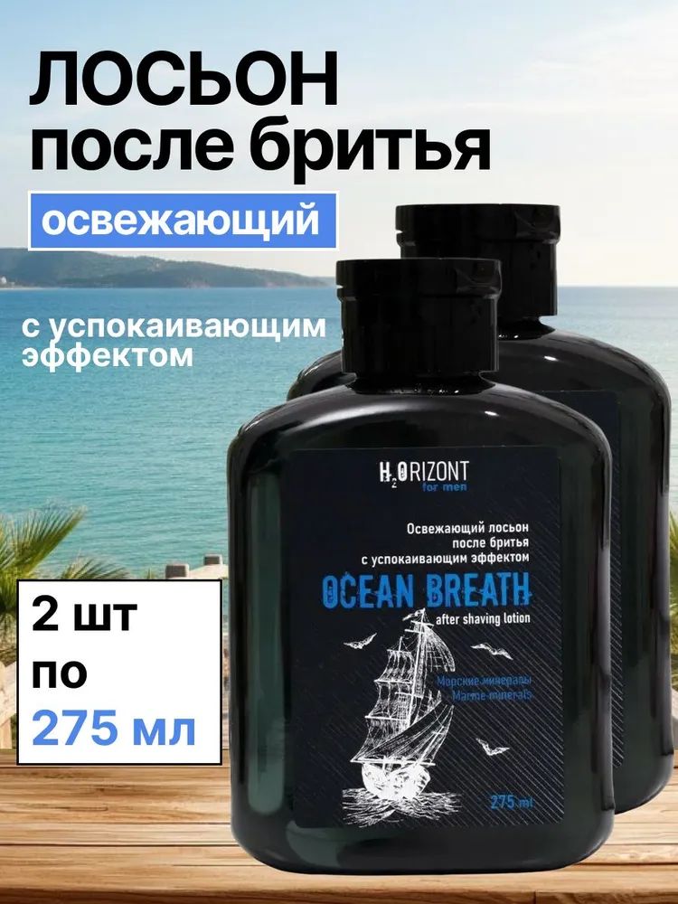 Набор 2 шт Vilsen Horizont for men - Лосьон после бритья освежающий Ocean Breath морские минералы 275 мл