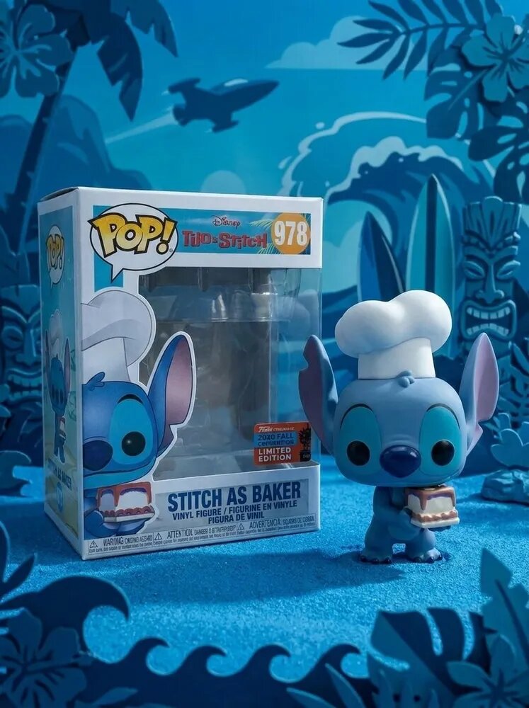 Небольшие статуэтки Дисней Stitch, Лазурный, белый, ПВХ, 1 шт