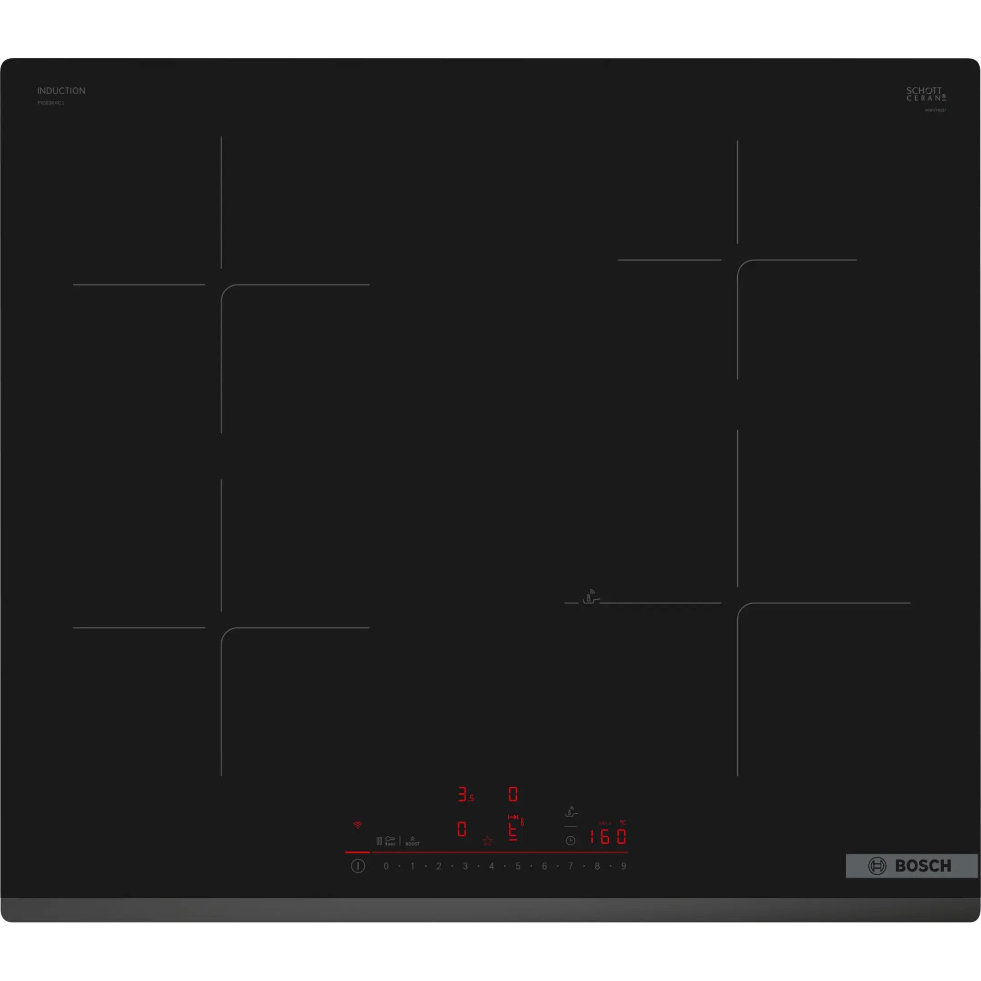 Варочная панель индукционная Bosch PIE63KHC1Z, черный