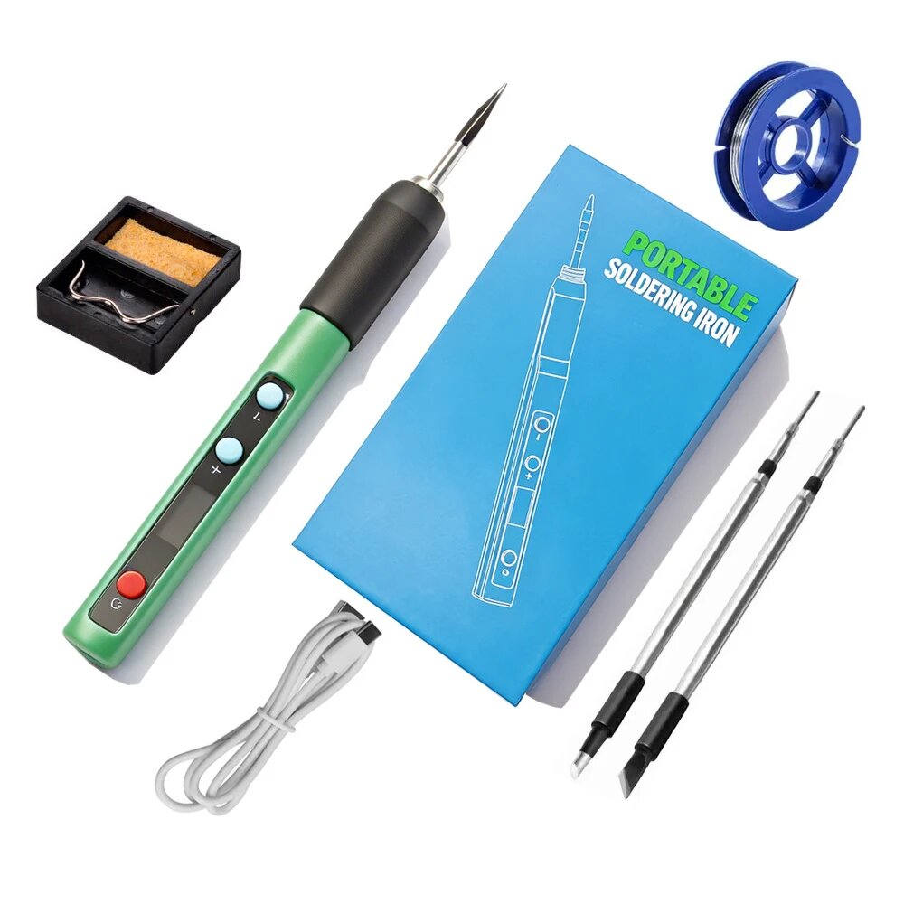 USB Паяльник Цифровой Портативный 200-500°C Standard and 2 Tips