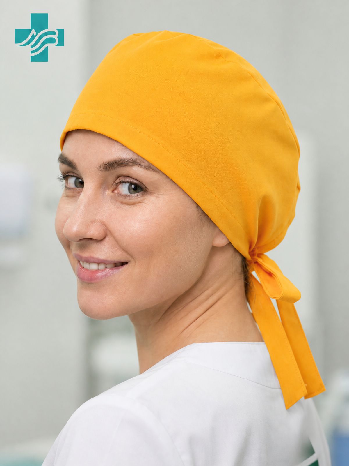 Шапочка медицинская однотонная MedBreeze, быстросохнущий хирургический колпак с охлаждающим эффектом и впитывающей лентой