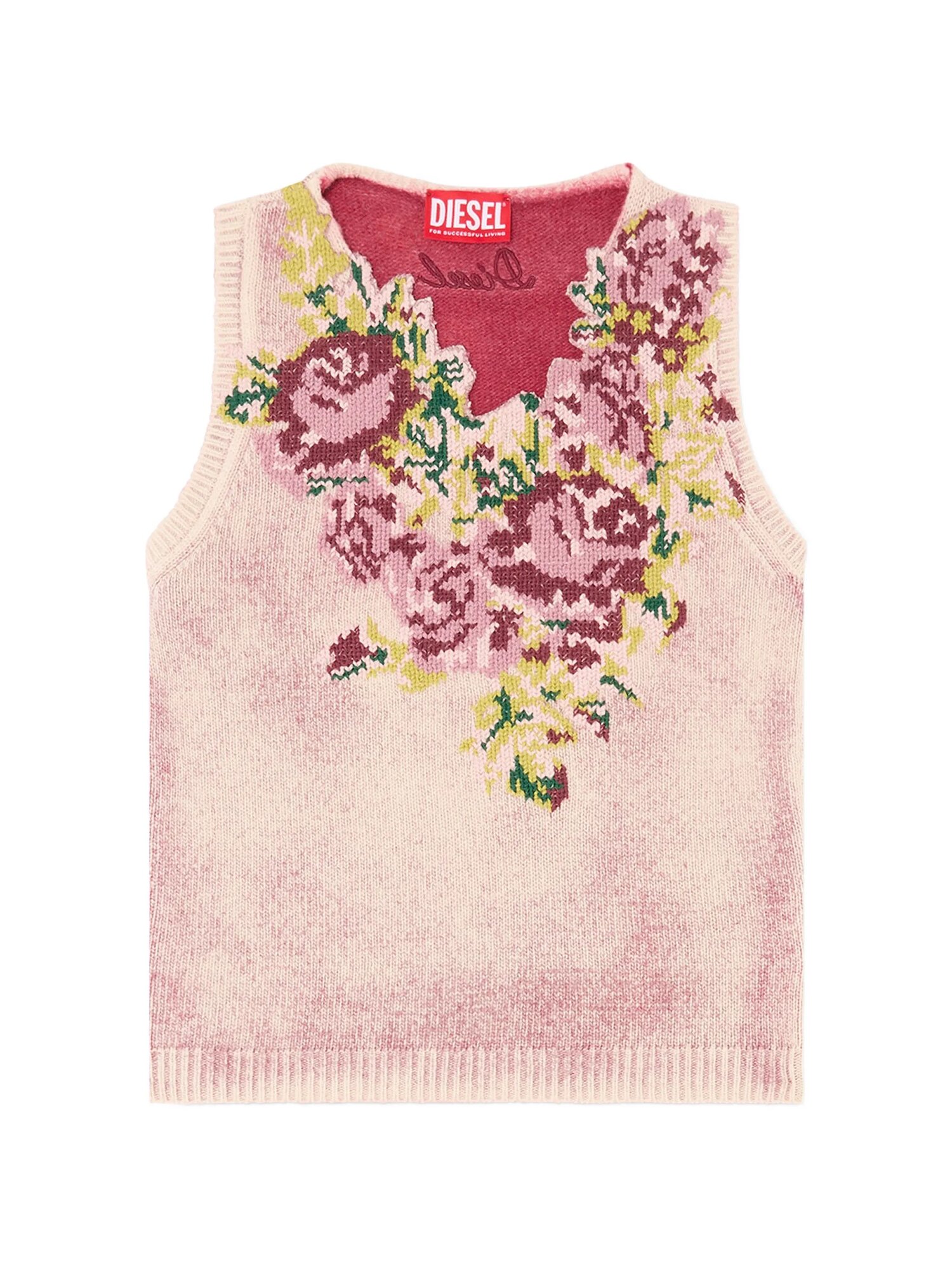 Жилет DIESEL Vest in floral wool-blend knit