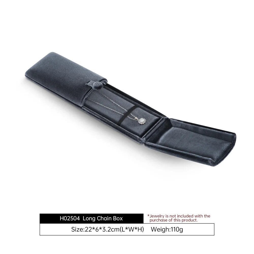 Шкатулка для украшений Yinbeini бархатная H027 Черный, Gray Necklace Box