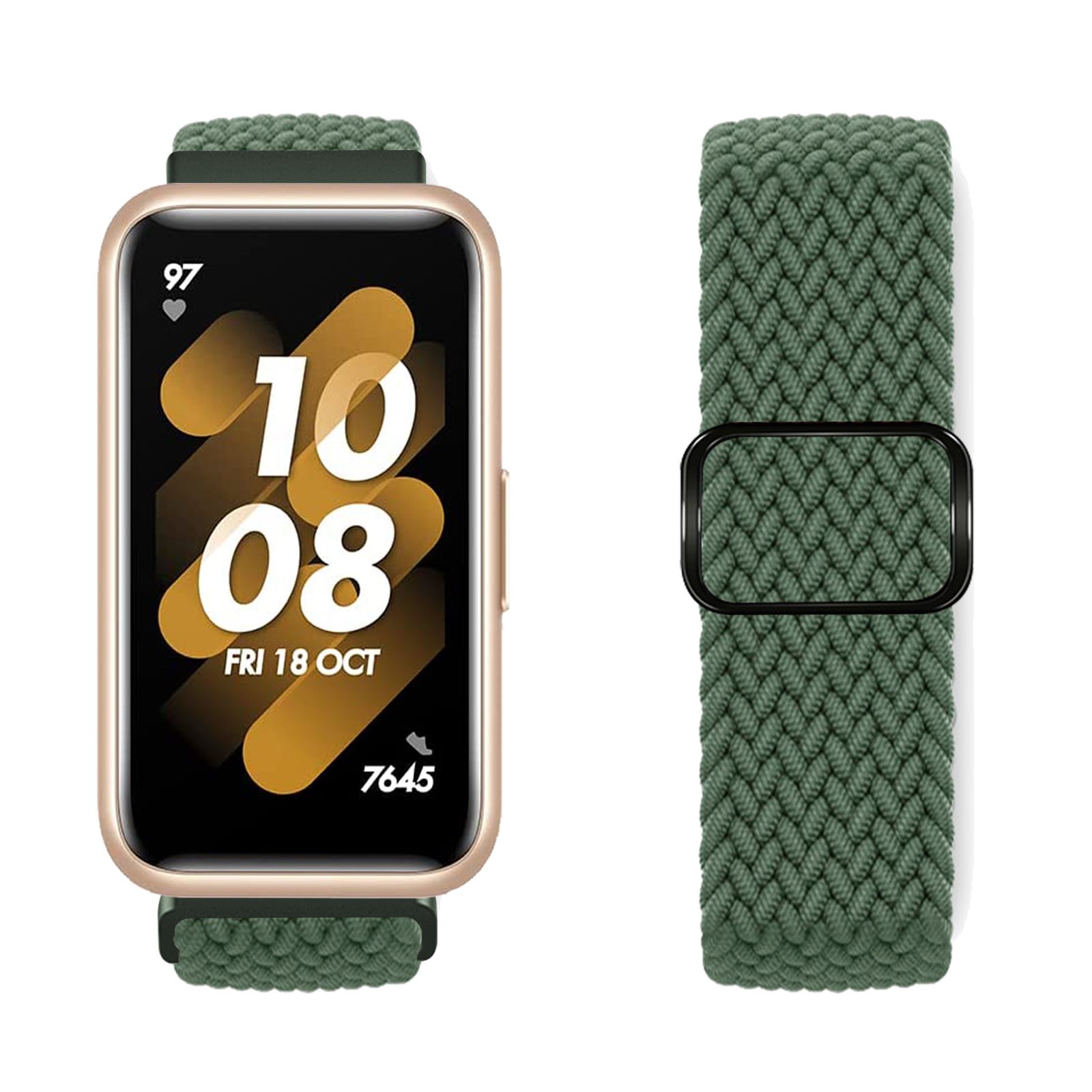 Нейлоновый плетеный ремешок Huawei Band 7 с пряжкой и браслетом регулируемой длины