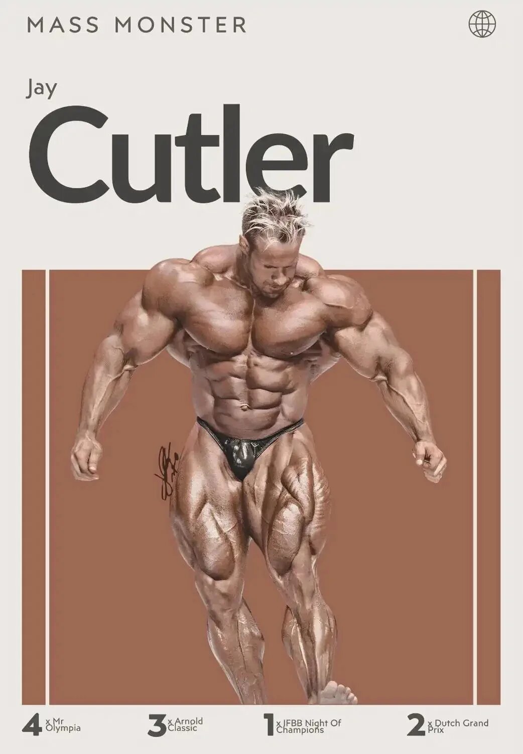Принт на холсте Jay Cutler 30x40см, без рамки, белый