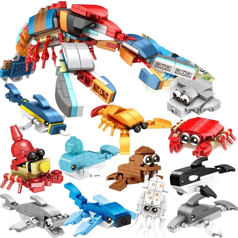 Набор Мини-блоков 3D Constructor - Фигурки Животных И Насекомых, Конструктор Для Детей, Подарок Для Мальчиков