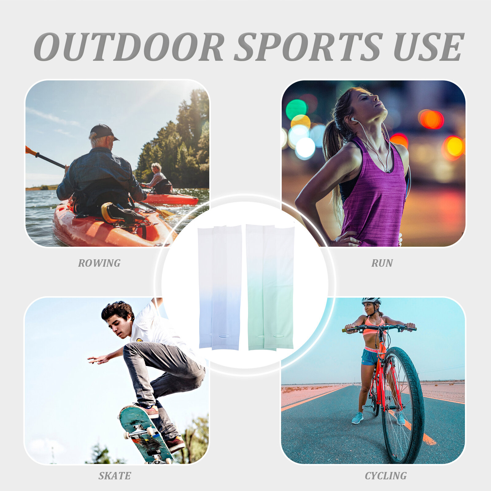 2 Пары Универсальных Наколенников Защита От Солнца Для Всех Видов Outdoor-Деятельности 39X8X0 1CM