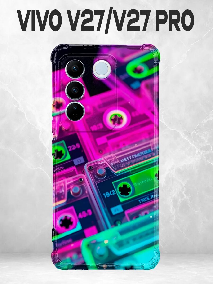 Чехол на Vivo V27 кибер схема неон