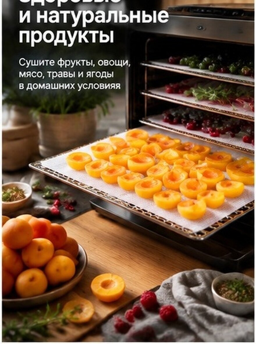 Два универсальных коврика для дегидратора, безопасные в использовании, размером 60×60 см