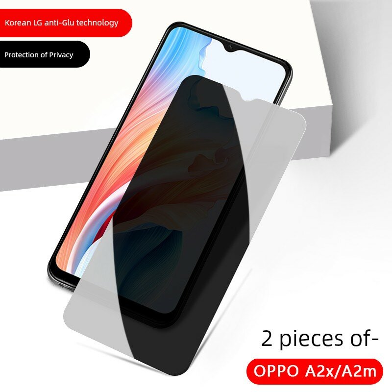 OPPO A3i Анти-приватность закаленное стекло защитная пленка для экрана, HD, полное покрытие, 2 шт