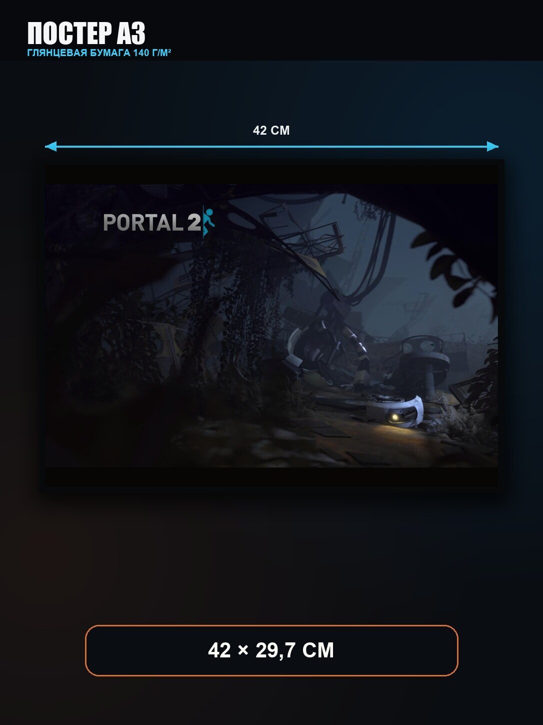 Плакат Portal Сага — интерьерный игровой арт A3