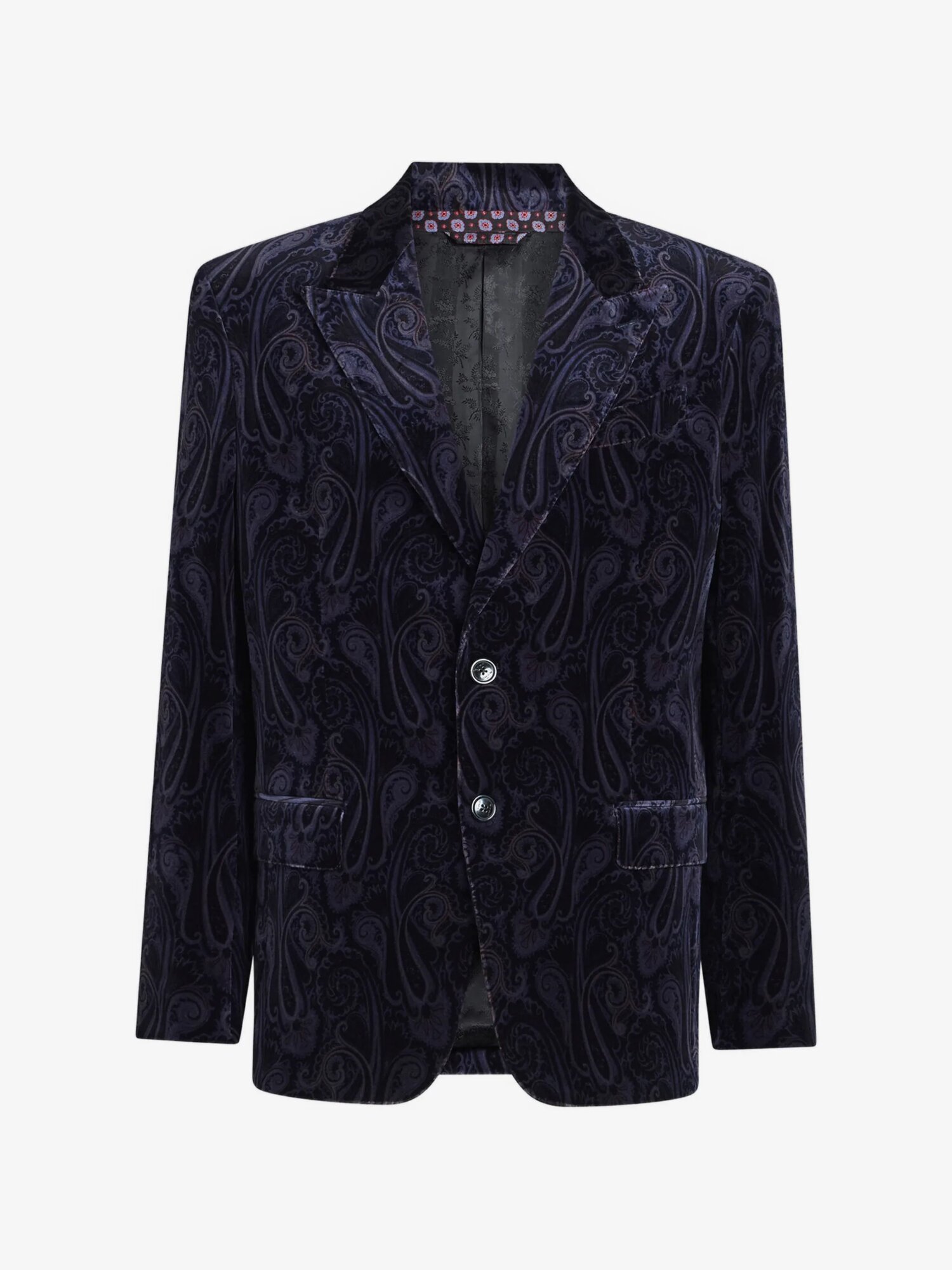 Куртка Single-breasted cotton velvet jacket with paisley overprint