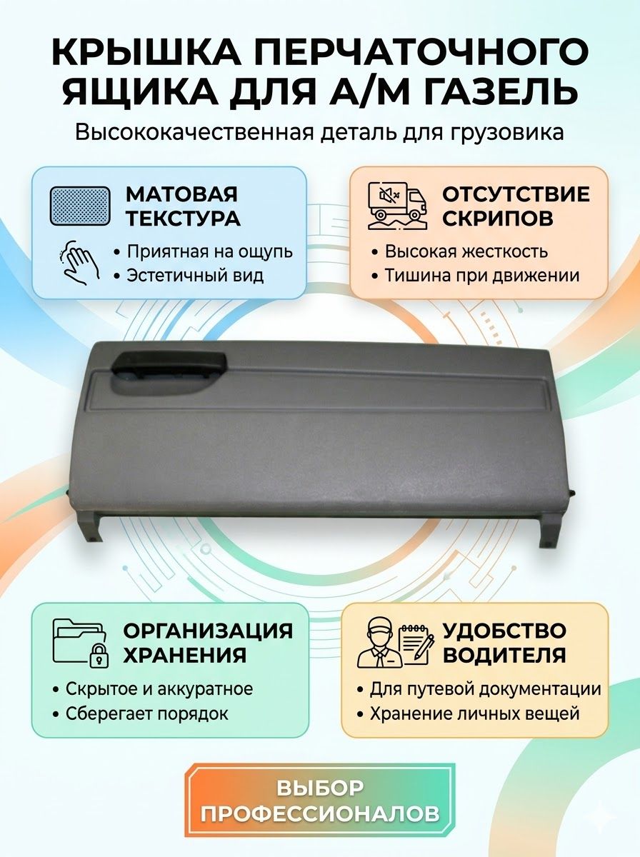 Крышка вещевого ящика бокового для а/м Газель 3302,3310 н/об.