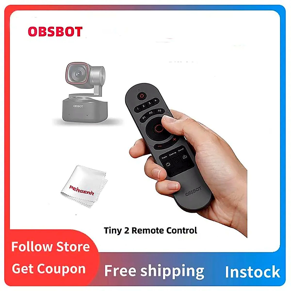 OBSBOT Tiny 2 Кликер презентации дистанционного управления для беспроводного подключения к веб-камере Tiny 2 /
