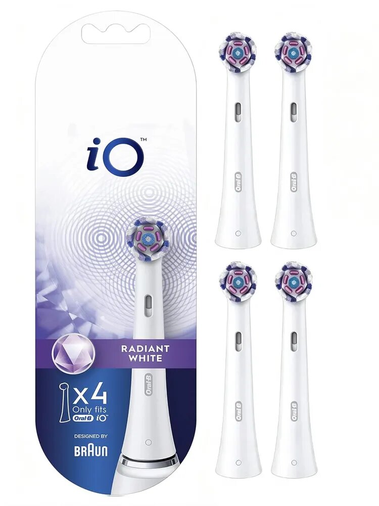 Насадки для зубной щетки Oral-B iO Radiant White, 4 шт, отбеливающие, оригинал Braun
