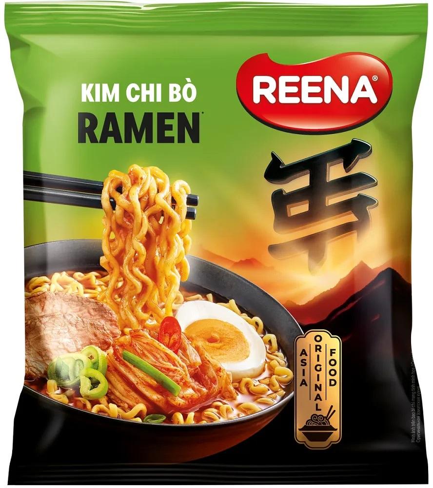 Упаковка из 30 пачек Лапша Reena Kim Chi Bo RAMEN с острым кимчи пак 115г