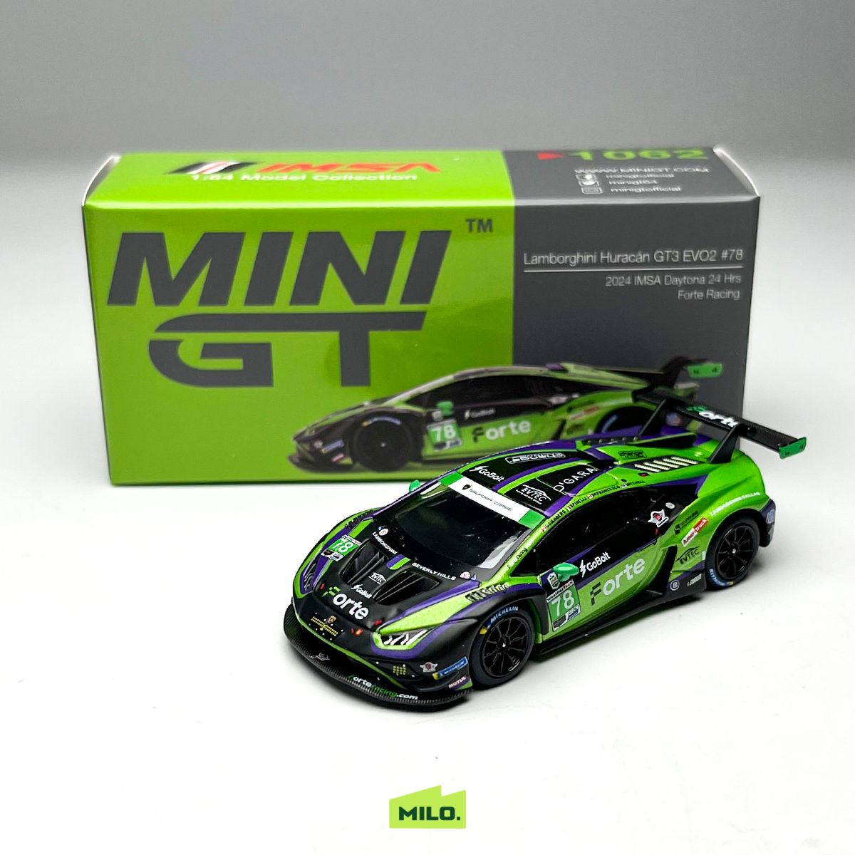 MINI GT+KAIDO #minigt 1062 Масштабная модель автомобиля Lamborghini Huracan GT3 EVO2 #78 Alloy Car Model Collection Gift