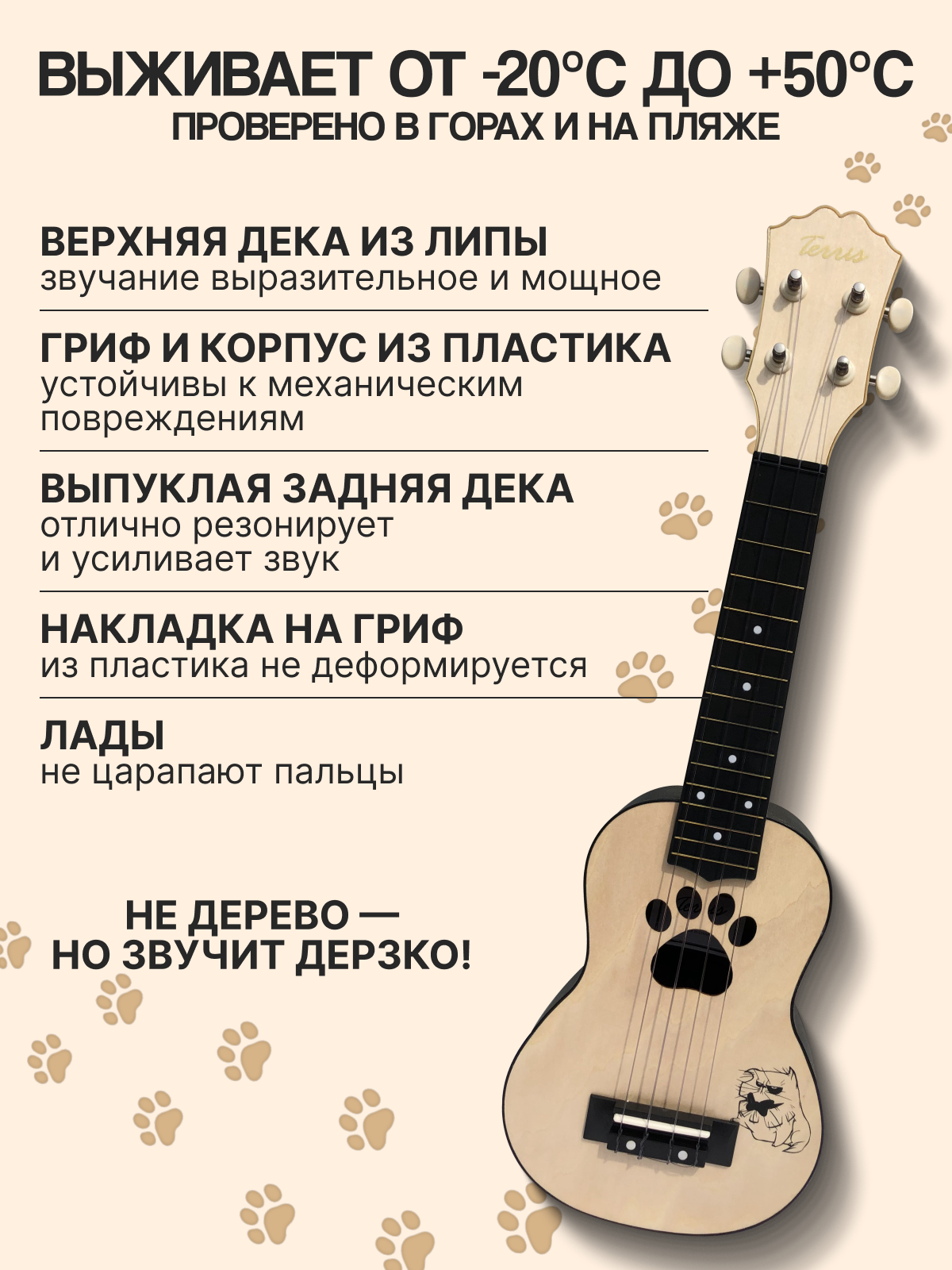 TERRIS PLUS CAT Укулеле сопрано — фото 1