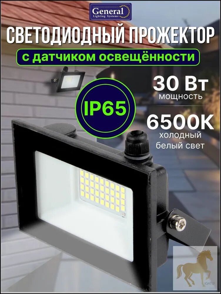 Прожектор светодиодный, эксклюзивный, 30Вт, 220В, с датчиком освещенности, 403223
