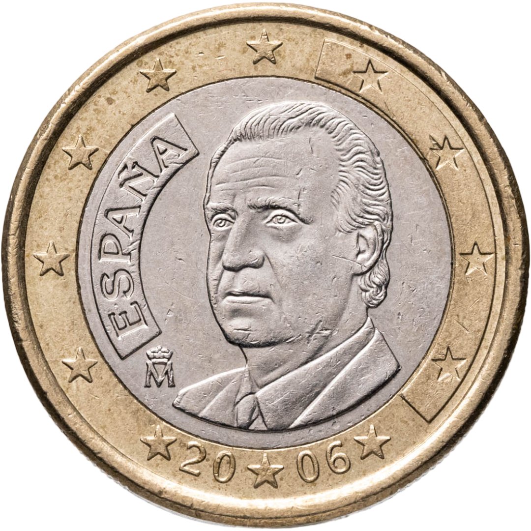 Испания 1 евро euro 2006, Биметалл, в сохранности XF