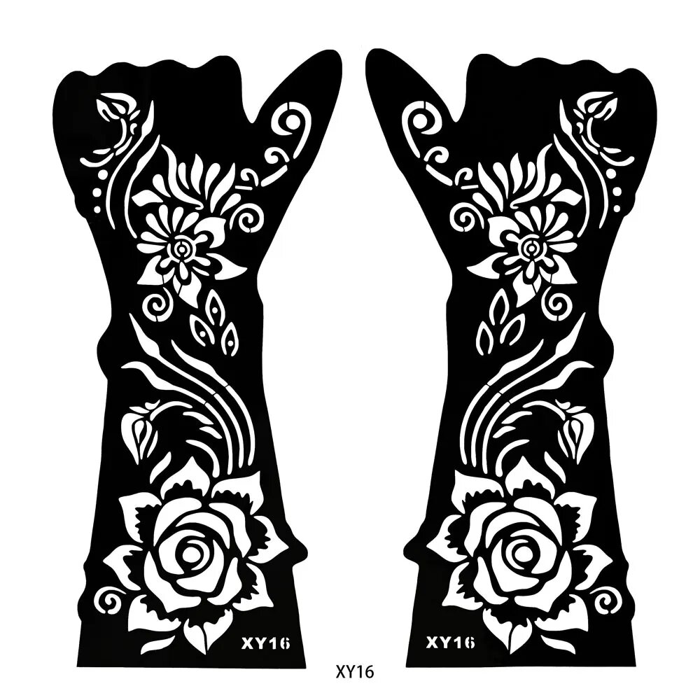Трафареты для татуировок хной, лунная мандала, 2 шт. XY16
