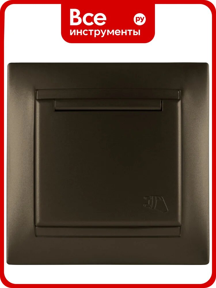 Розетка TDM ELECTRIC 2П+З 16А 250В IP44 с крышкой бронза Лама SQ1815-0726