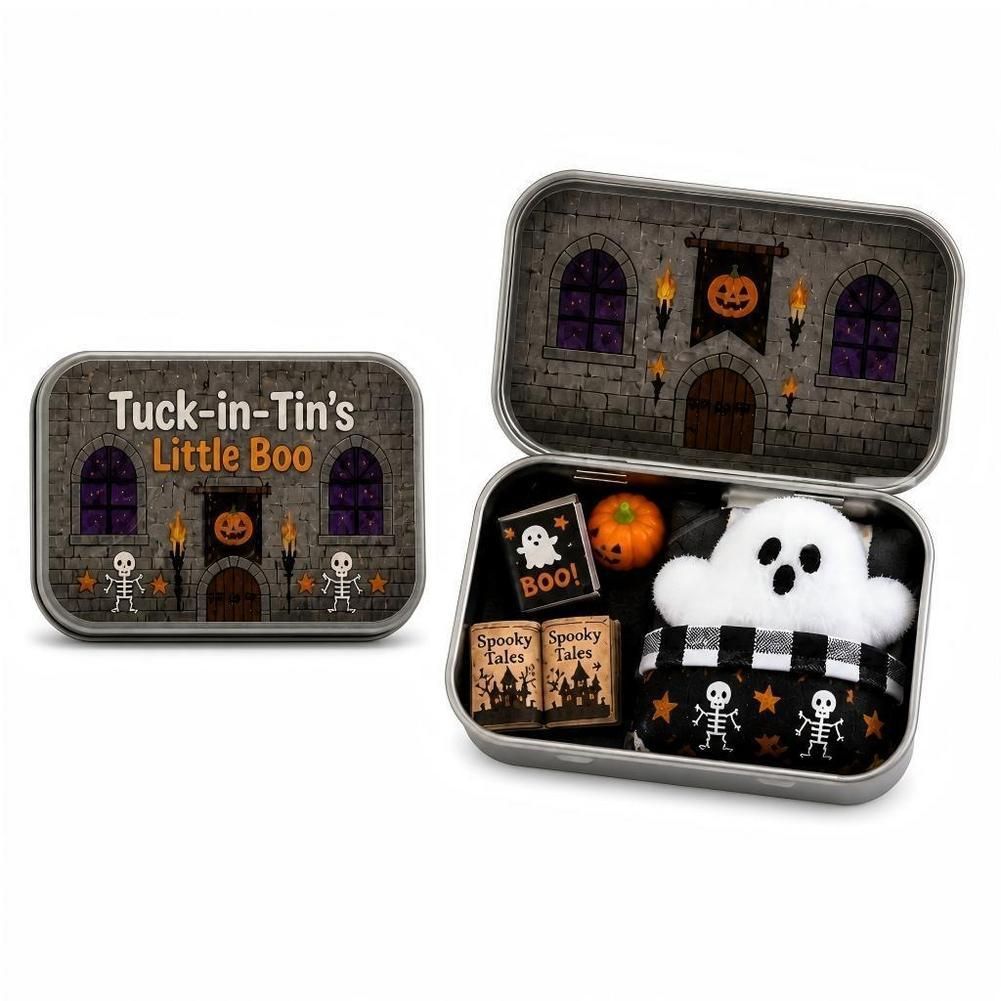 Плюшевые игрушки из железной коробки, подарки на Хэллоуин