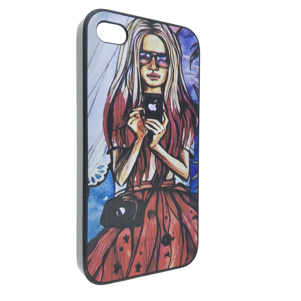 Чехол MF для iPhone 4/4s Накладка пластиковая с рисунком девушек