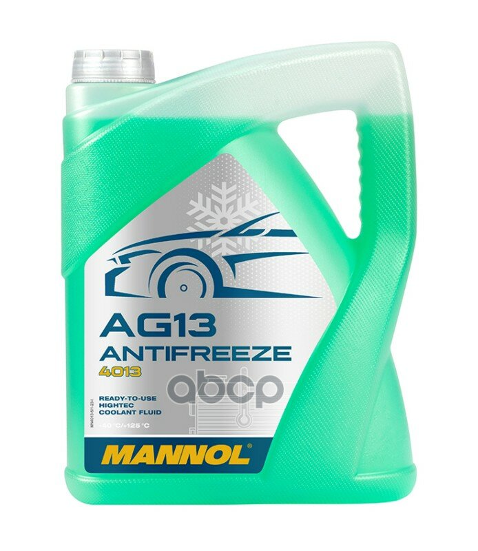 4013 MANNOL ANTIFREEZE HIGHTER AG13 5 л. Готовый раствор охлаждающей жидкости зеленый MB 325.0 BMW/MINI GS 94000, OPEL/VAUXHA.