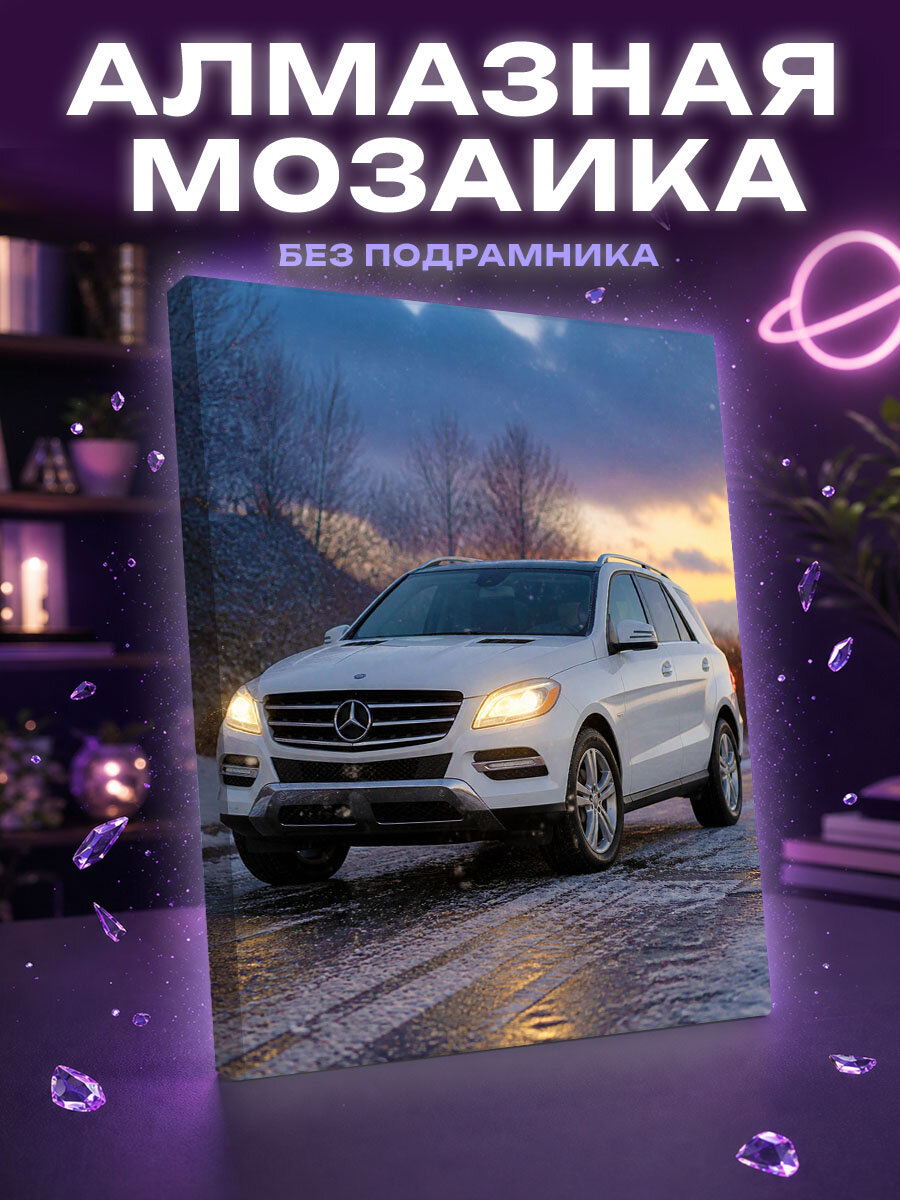 Алмазная мозаика Первый снег для Мерседеса