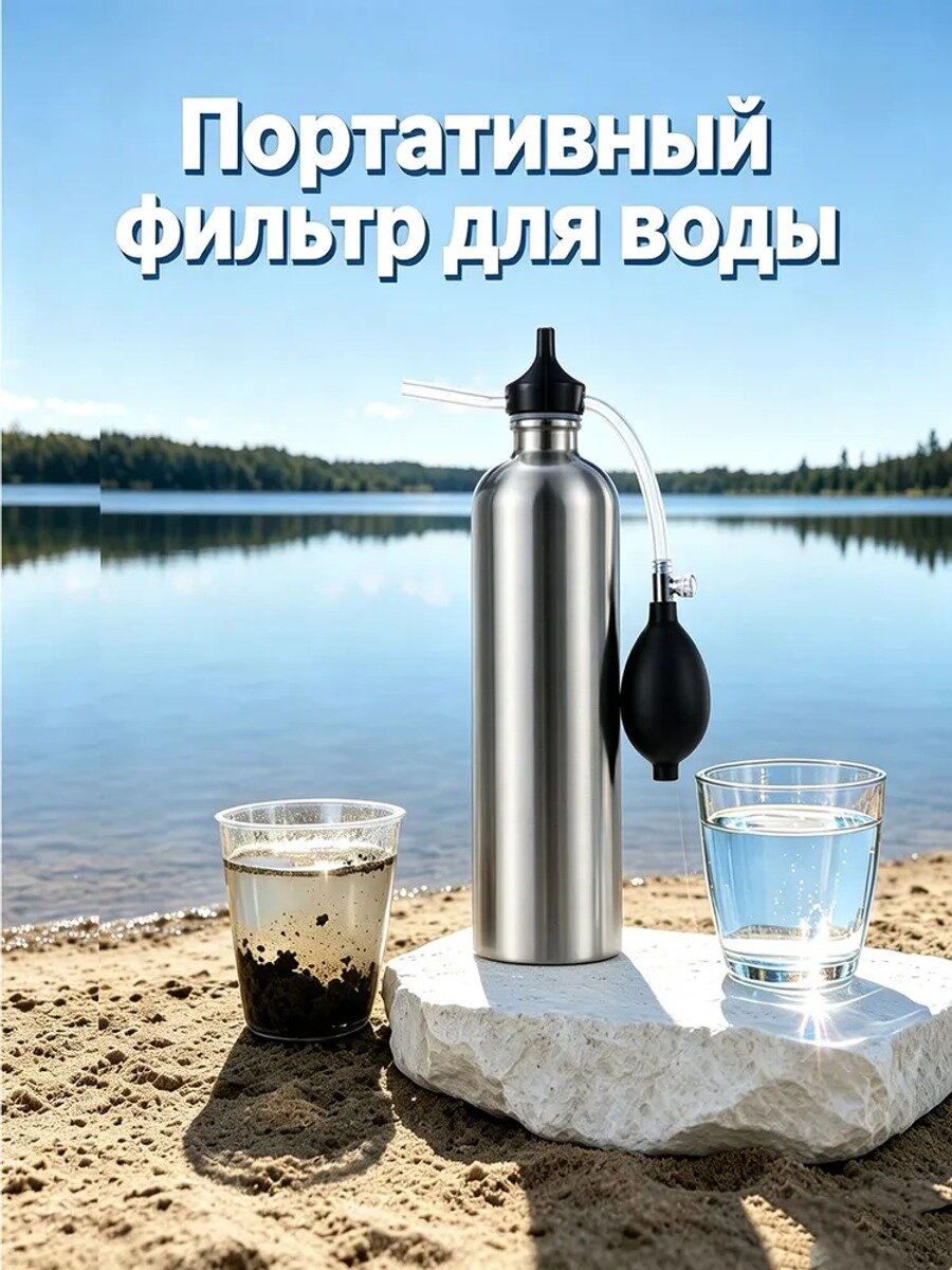 Фильтрующая бутылка для воды для кемпинга, походов и активного отдыха