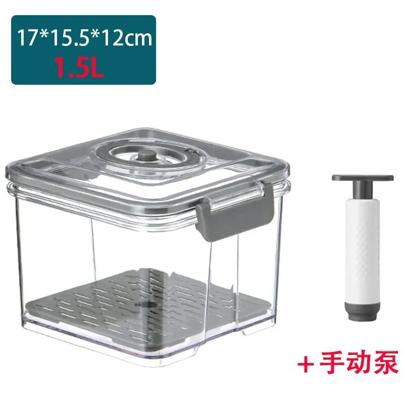 Вакуумный контейнер для хранения 1.5л/2.5л серый/зеленый GY 1.5L with Pump