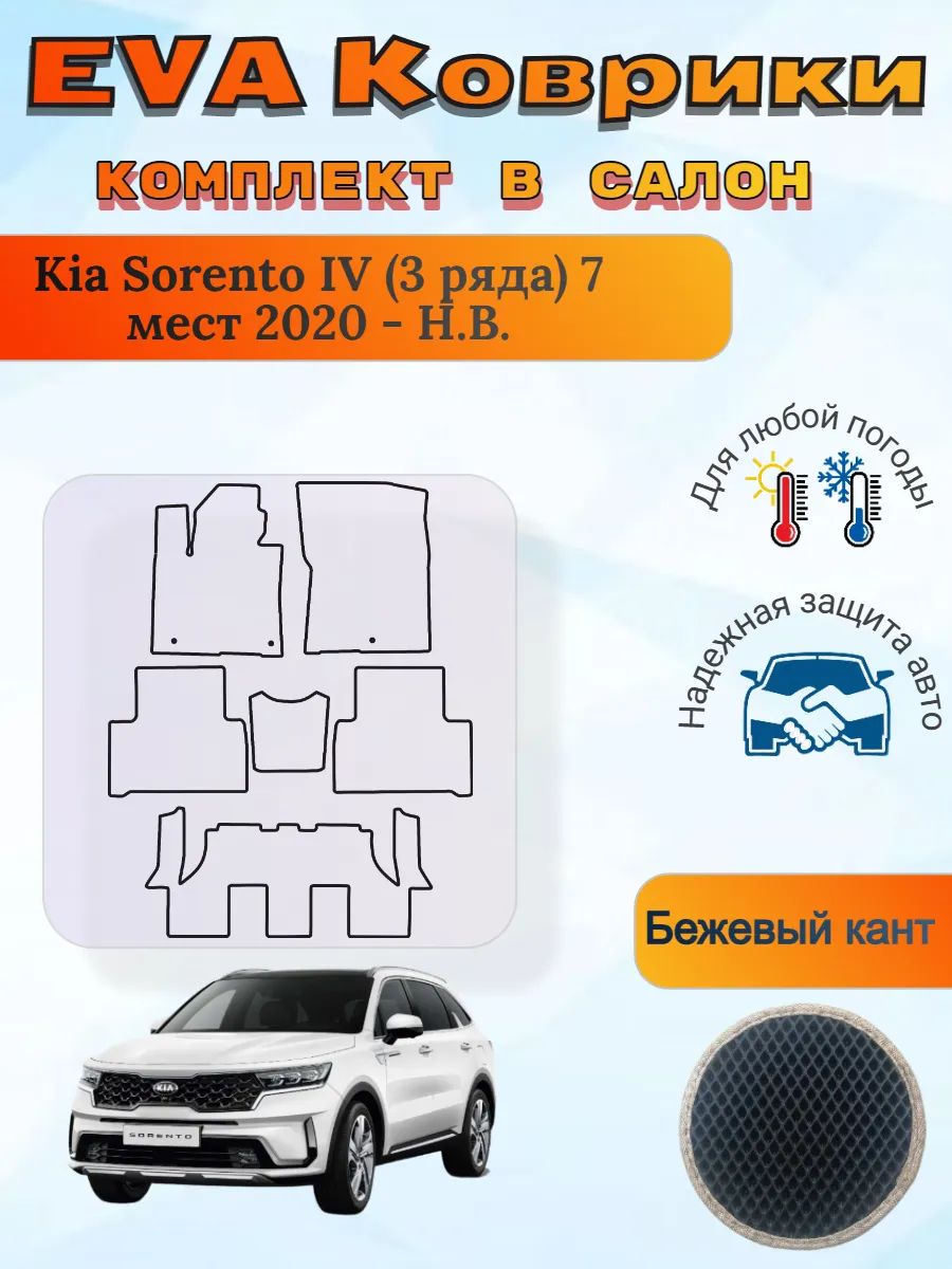 EVA коврики Kia Sorento IV 7 мест 2020 - Н. В. Киа Соренто 4