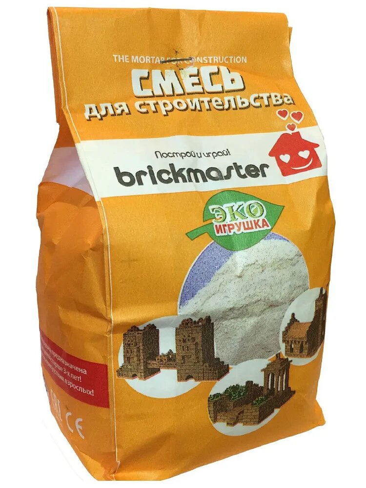 Сухая смесь для детского конструктора BrickMaster, развивающий набор для строительства домиков, юный строитель, цемент для мини-кирпичиков, 950 гр.