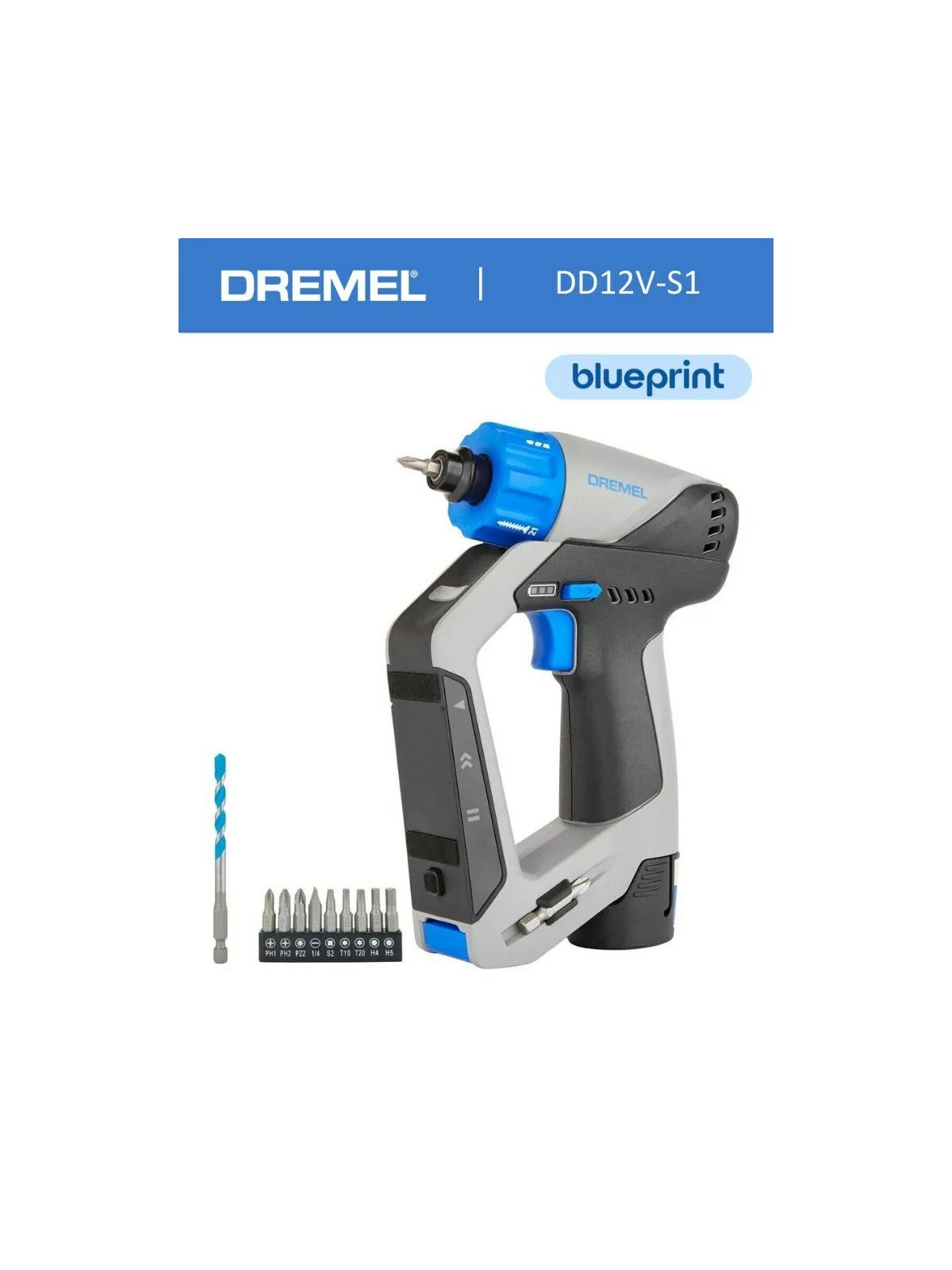 Аккумуляторная Дрель-шуруповерт DREMEL DD12V-S1 MULTI-DRILL, 12 В,1 АКБ 2.0 Ач, 20 Нм, 800 об/мин, F013DD12JA