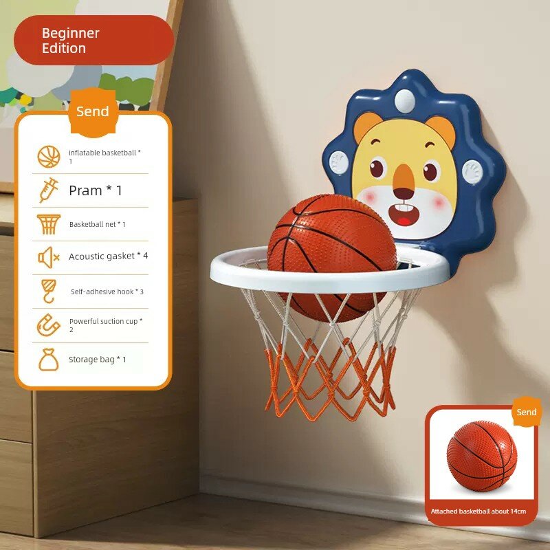 Образовательная детская игрушка для детей 1-2 лет, синяя средняя модель для начинающих с мячом, насосом и крючком