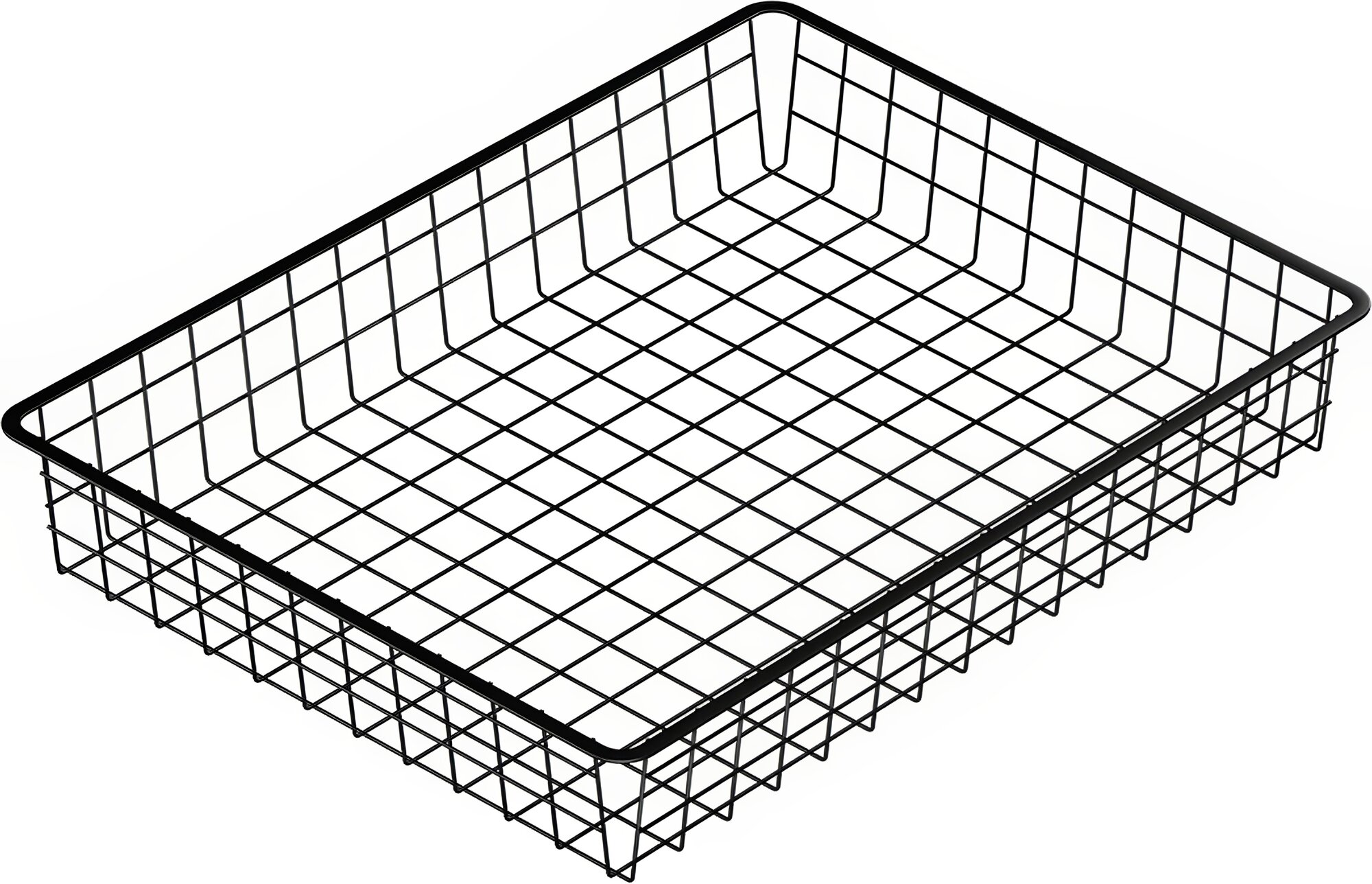 Корзина проволочная Larvij 555x410x85 мм 15 кг черная