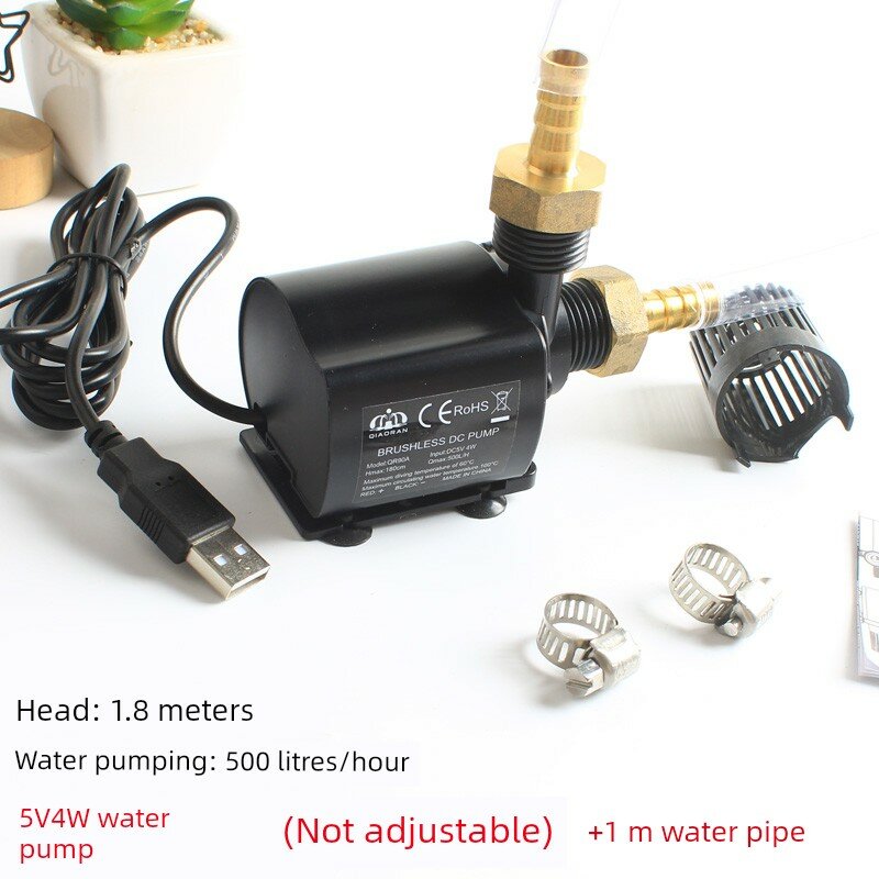 5V4W Аквариумный водяной насос USB тихий DC без щеток не регулируемый для фильтрации и циркуляции в аквариуме