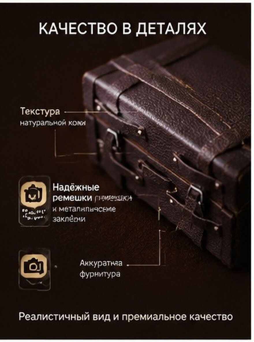 2 Штуки Миниатюрные Деревянные Кожаные Чемоданы Для Украшения Мини Дома Фото Аксессуары 5 8X3 1Cm