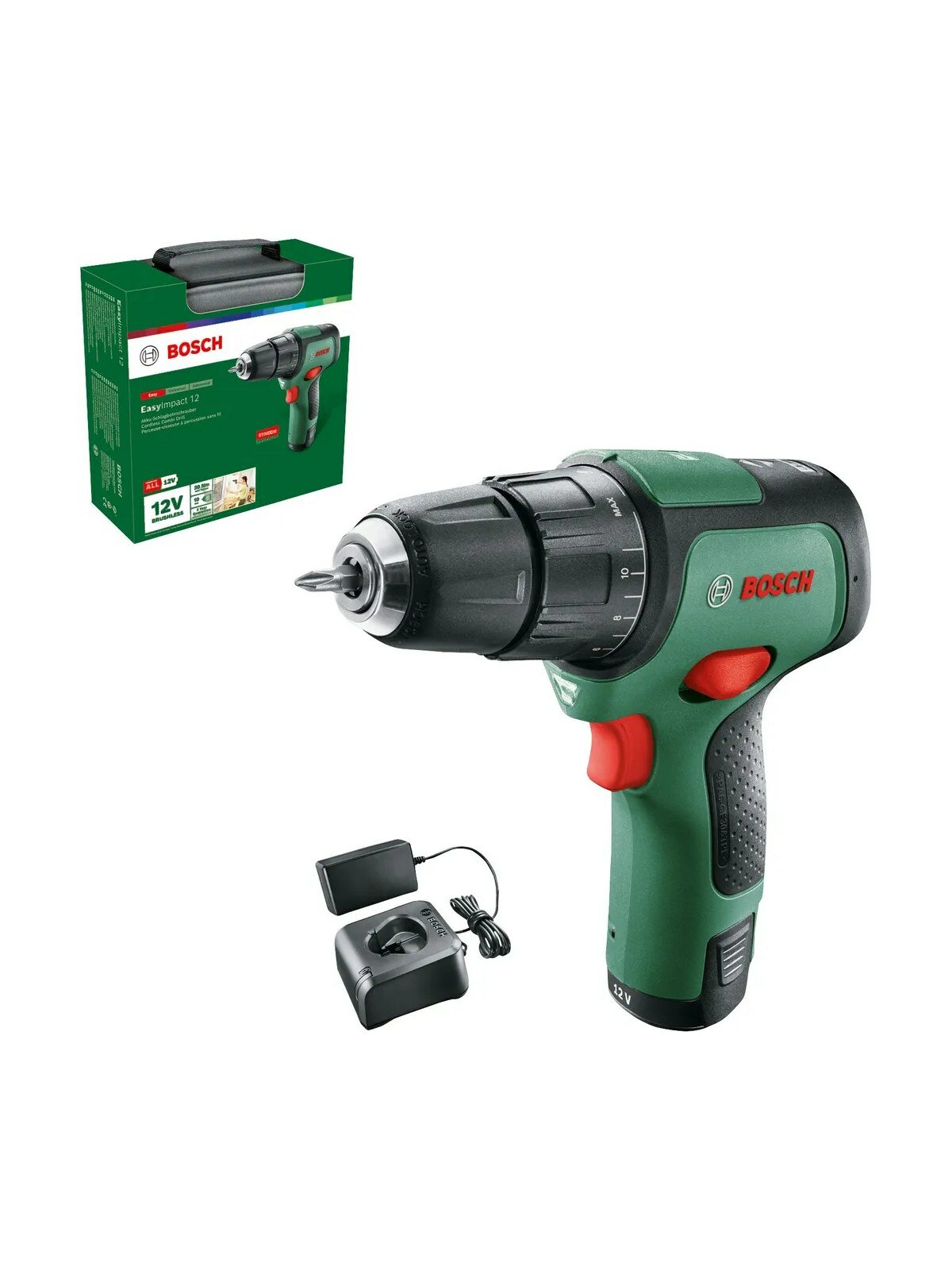 Аккумуляторная дрель Bosch EasyImpact 12, 12 В, 30 Нм, 1 АКБ 2 Ач, (06039B6104)