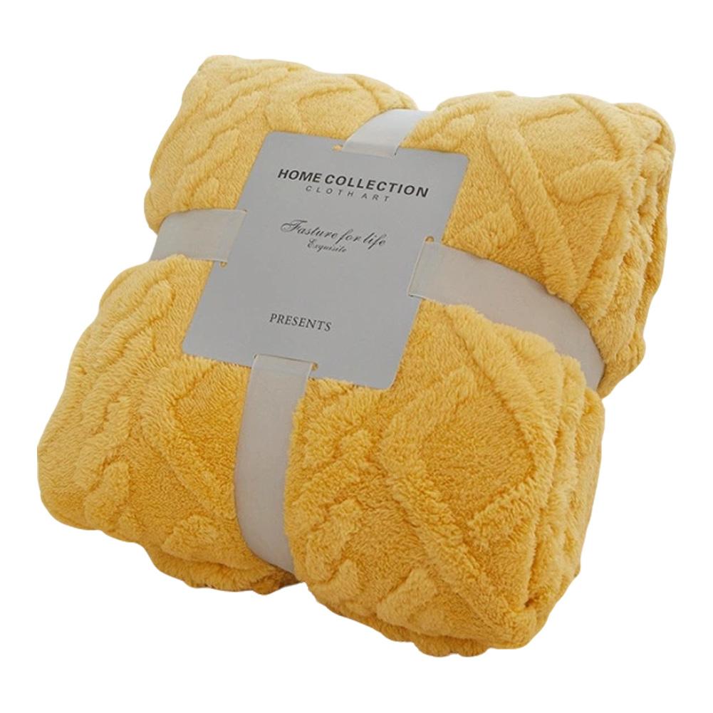 Home Collection Плед теплый с рельефной вязкой, 70x100 см, коричневый
