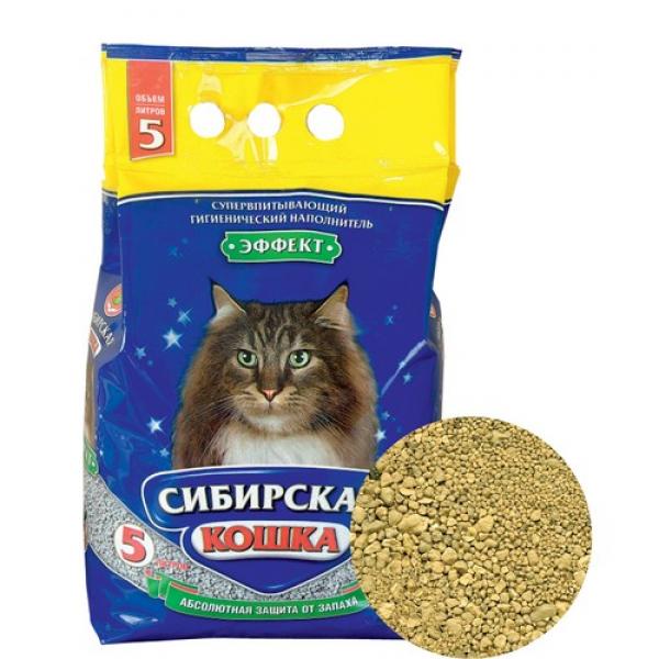 Сибирская кошка Эффект: Впитывающий наполнитель, 2.7кг