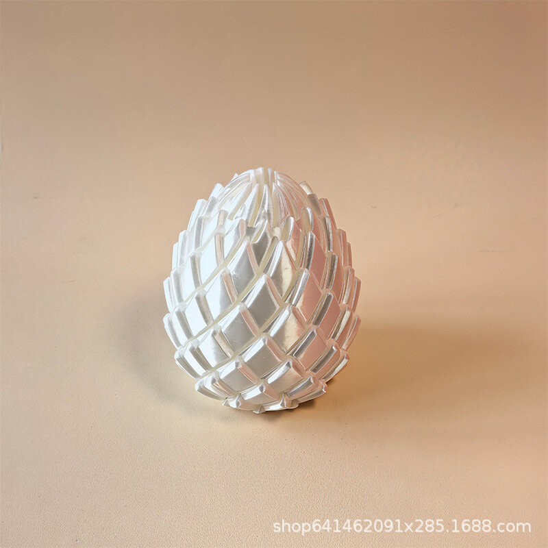 3D-напечатанная антистрессовая драконья иконка, чисто-белый, 7.5 см средний, поворотная, деформируемая