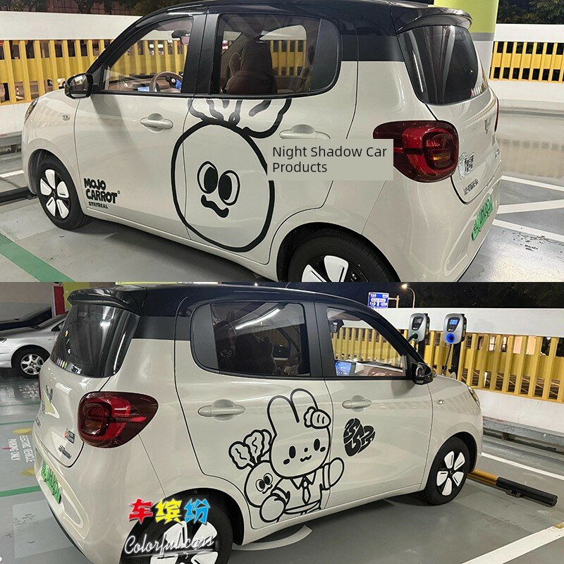 Наклейки для боковин Wuling Hongguang MINIEV - материал PVC, декоративная наклейка для 4-дверного авто